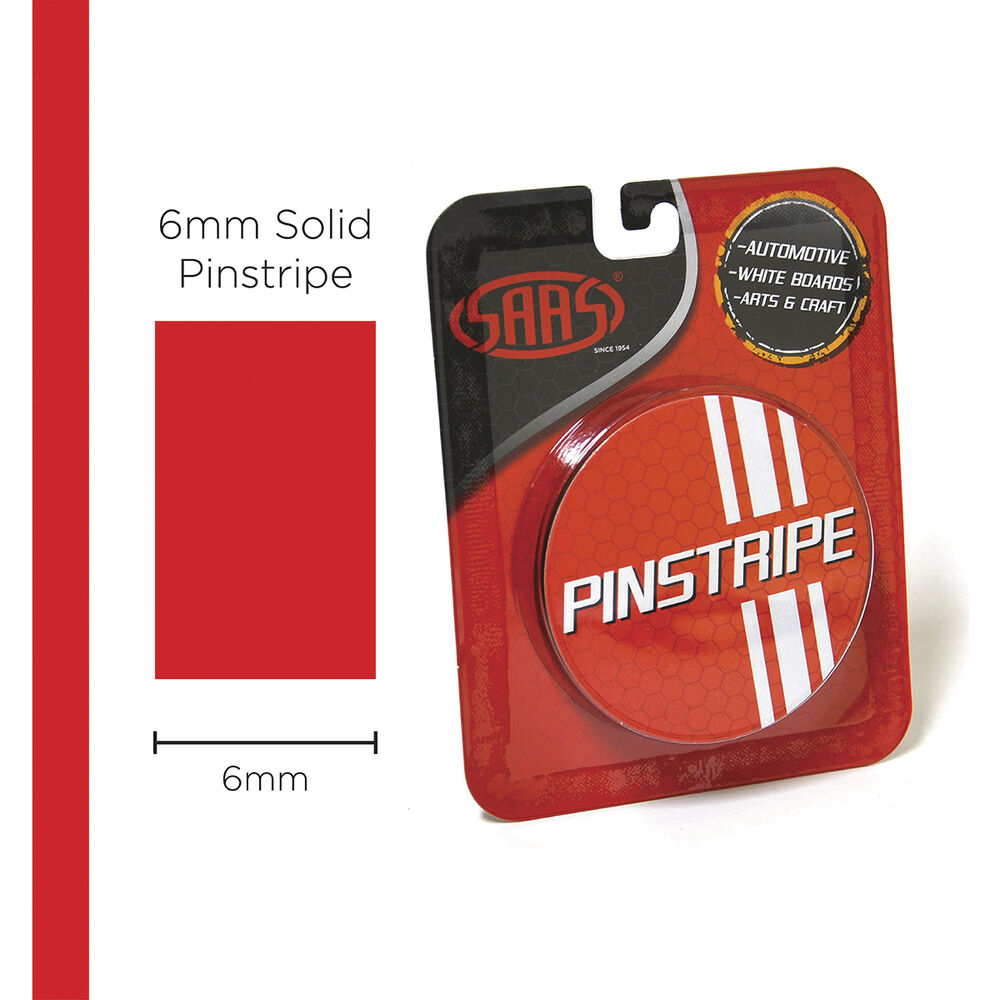 SAAS Pinstripe Solid Red - 6mm x 10m | Supercheap Auto
