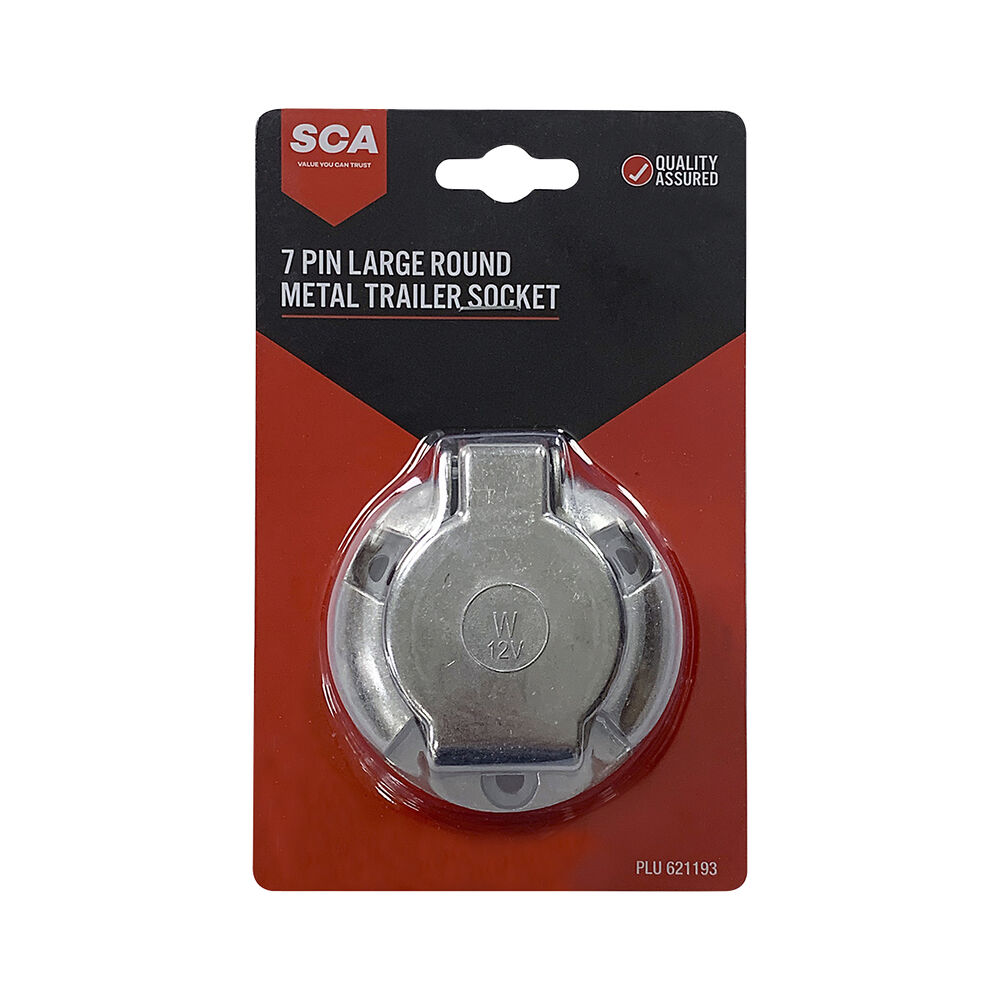 SCA Trailer Socket 7 Pin Large Round Metal | Supercheap Auto
