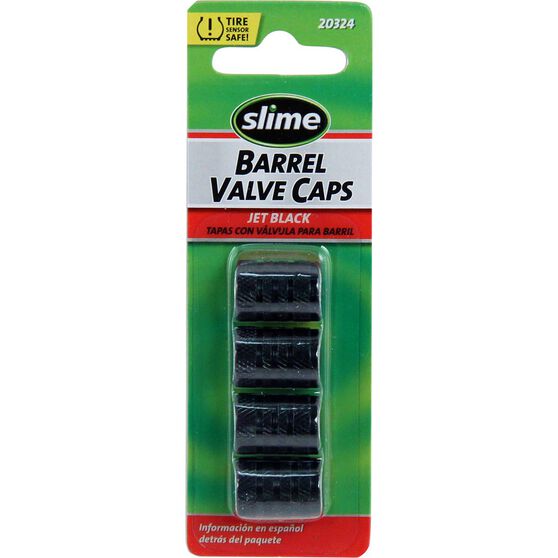 Slime Valve Caps - Barrel, Jet Black, 4 Pack | Supercheap Auto