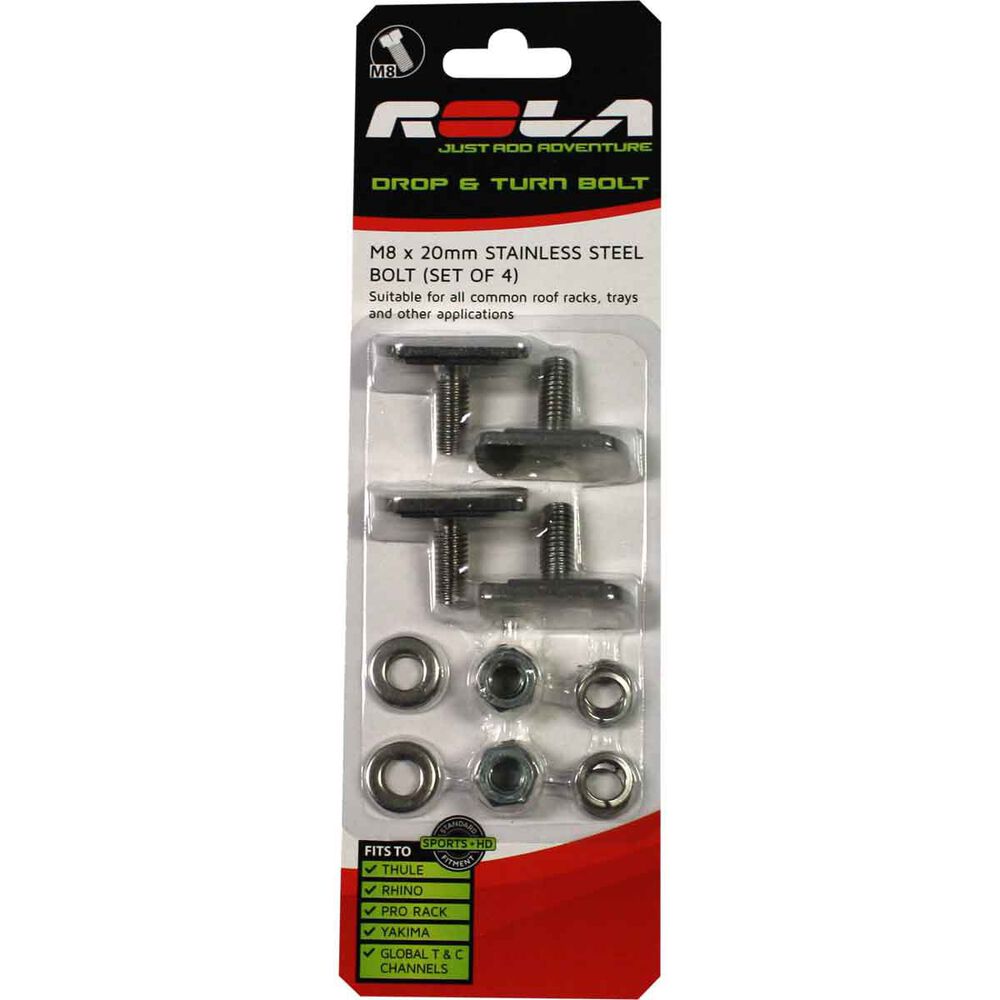 Rola Drop & Turn Channel Bolt M8 x 20mm 4 Pack | Supercheap Auto