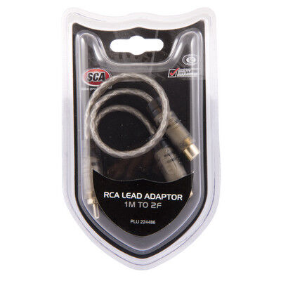SCA RCA Lead Adaptor - 1 Male to 2 Female | Supercheap Auto