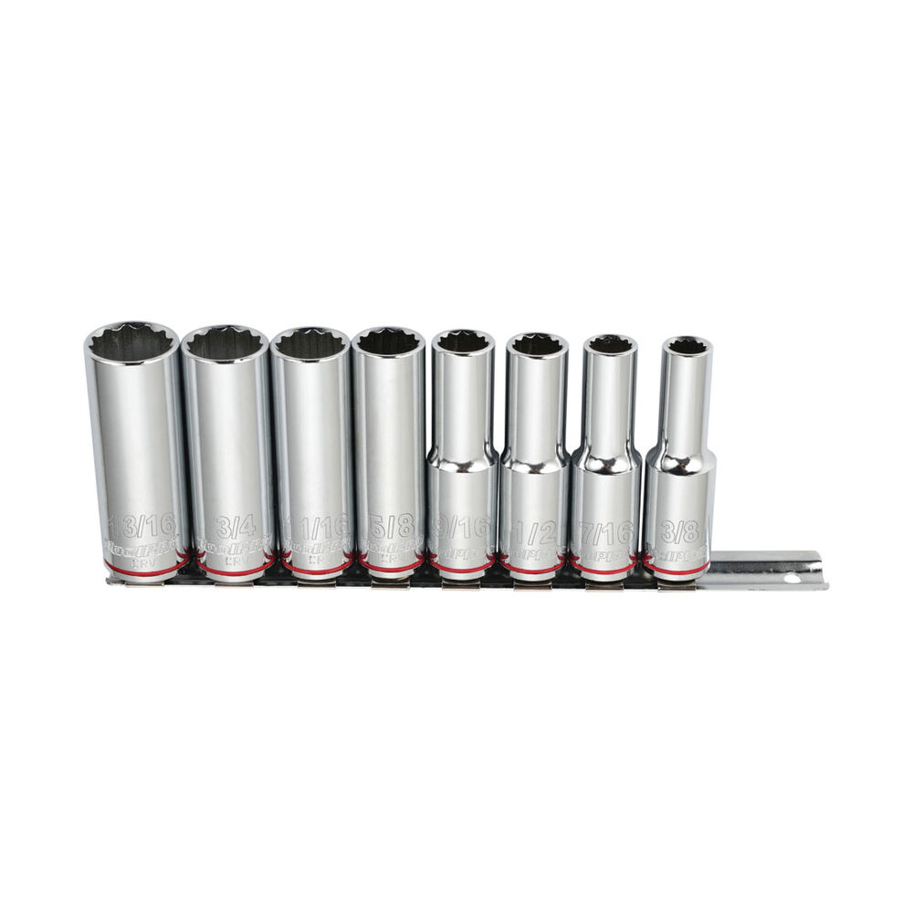 ToolPRO Socket Rail Set 1/2" Drive Deep SAE 8 Piece | Supercheap Auto