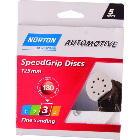 Norton 125mm Speed Grip Disc 180 Grit 5 Pack | Supercheap Auto