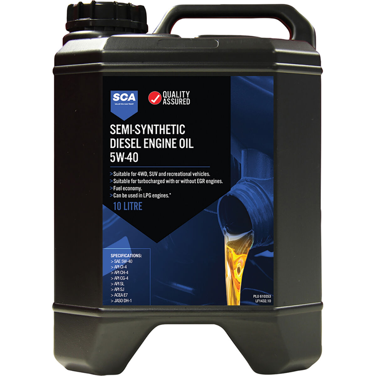 SCA Semi-Synthetic Diesel Engine Oil 5W-40 10 Litre | Supercheap Auto