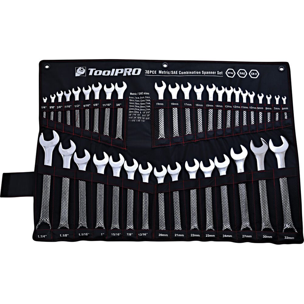 ToolPRO Spanner Set Jumbo Metric/SAE 38 Piece | Supercheap Auto