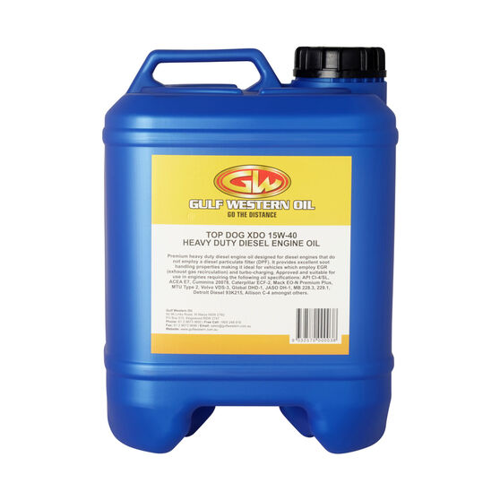 Gulf Western Top Dog XDO Diesel Engine Oil - 15W-40 10 Litre ...