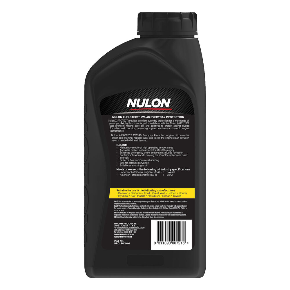 Nulon X-Protect Premium Mineral Engine Oil - 15W-40, 1 Litre ...