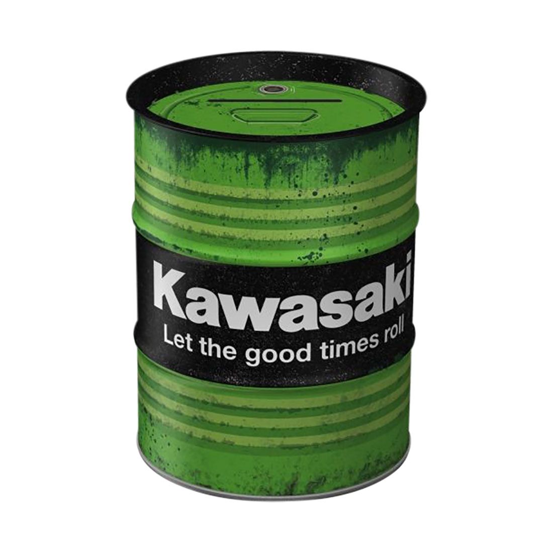Nostalgic-Art Òil Barrel Money Box Kawasaki - Let the good times roll ...