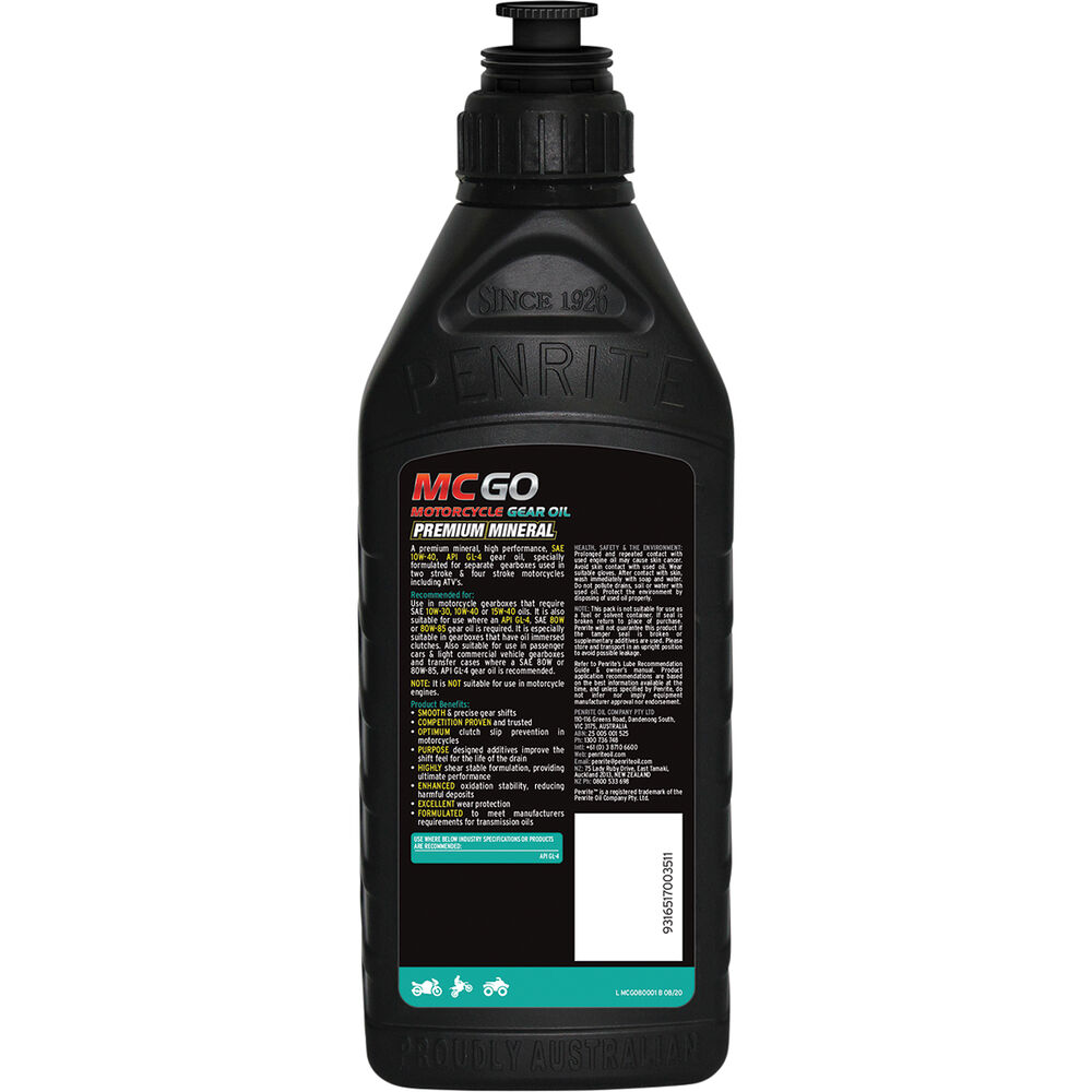 Penrite 10W-40 Motorcycle Gear Oil - 1 Litre | Supercheap Auto