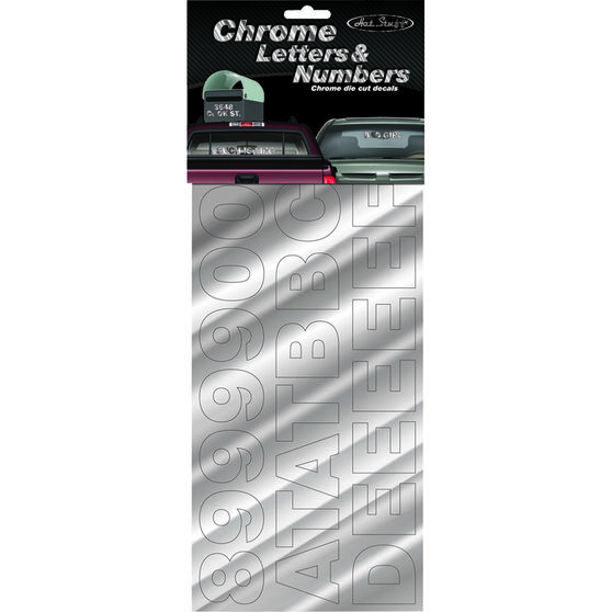 Sticker Letter and Numbers, Chrome | Supercheap Auto