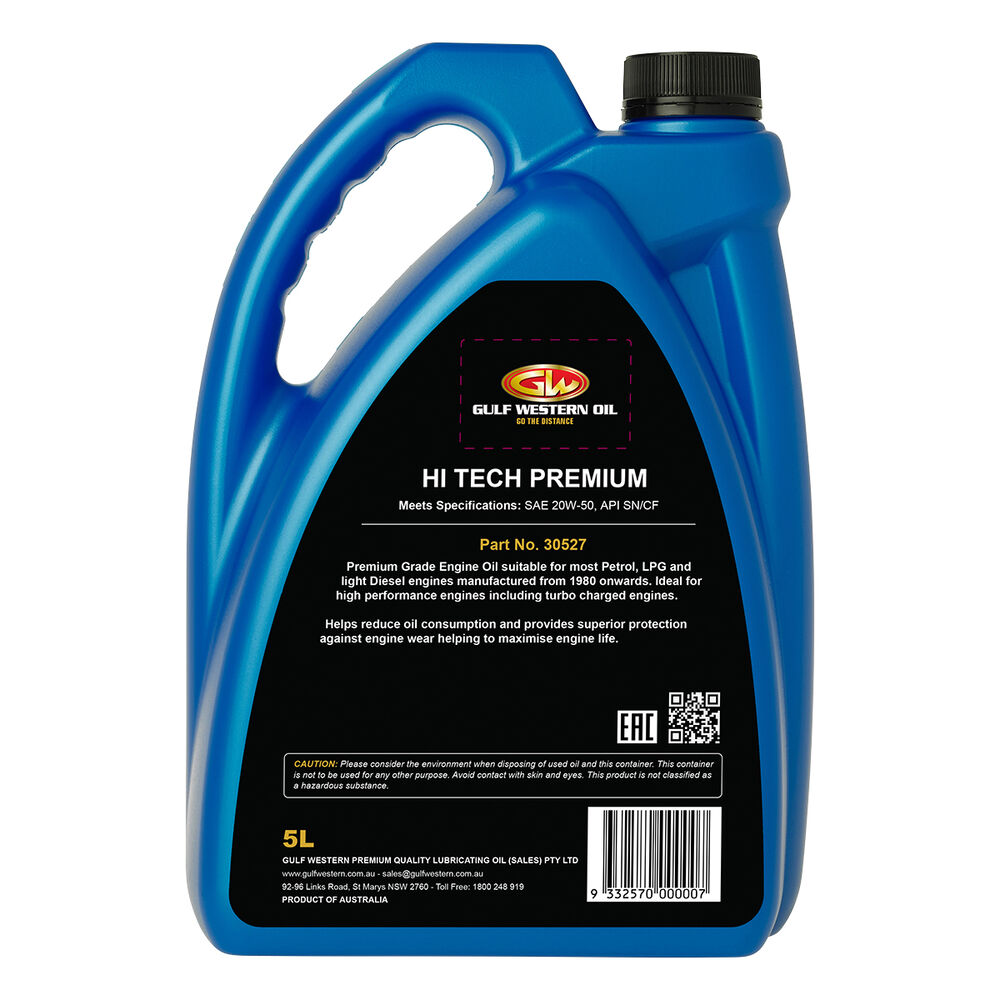 Gulf Western Hi Tech Premium Engine Oil - 20W-50, 5 Litre | Supercheap Auto