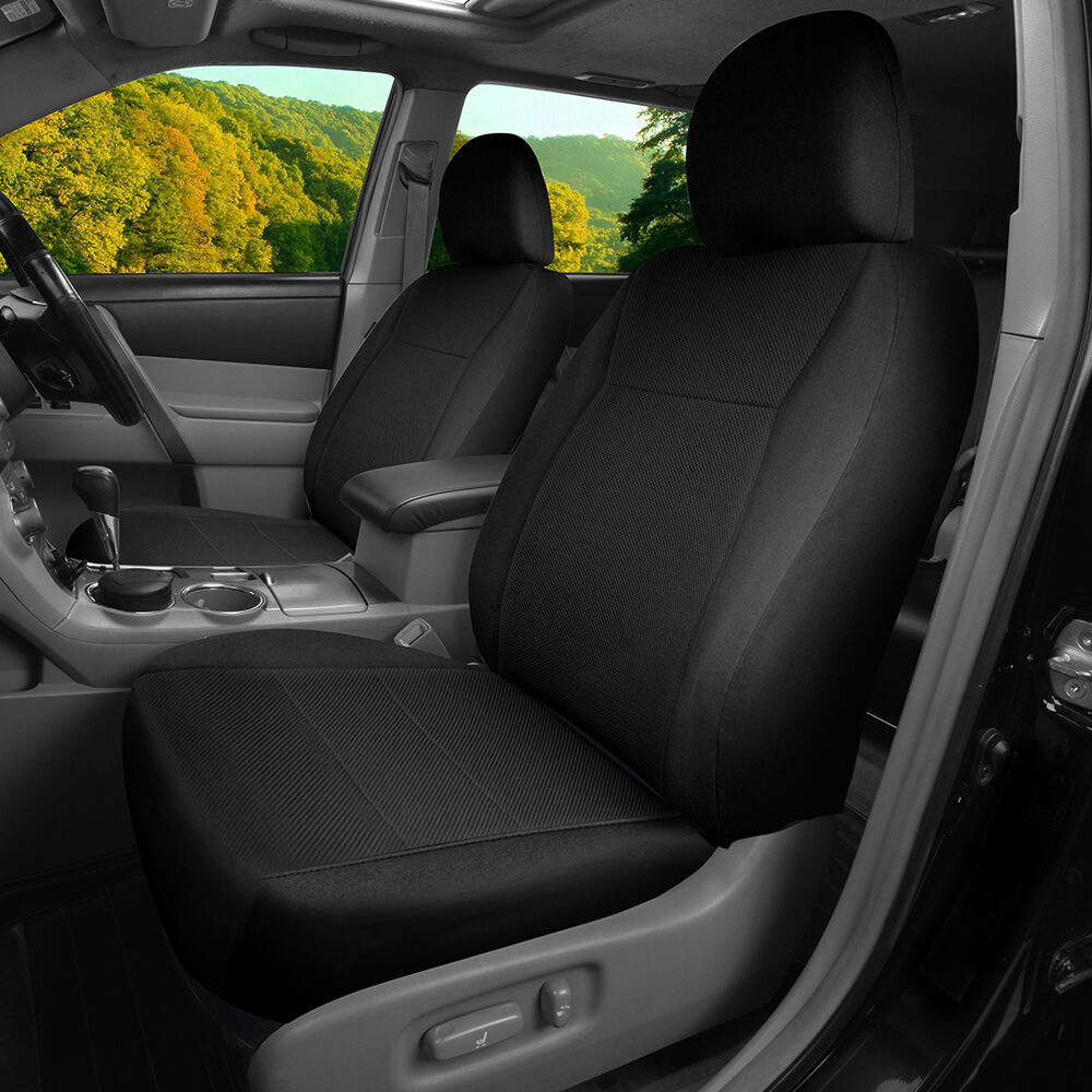 SCA Jacquard Seat Covers Black Adjustable Headrests Airbag Compatible ...