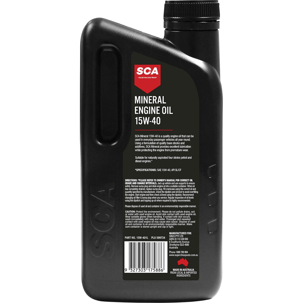SCA Mineral Engine Oil 15W-40 1 Litre | Supercheap Auto