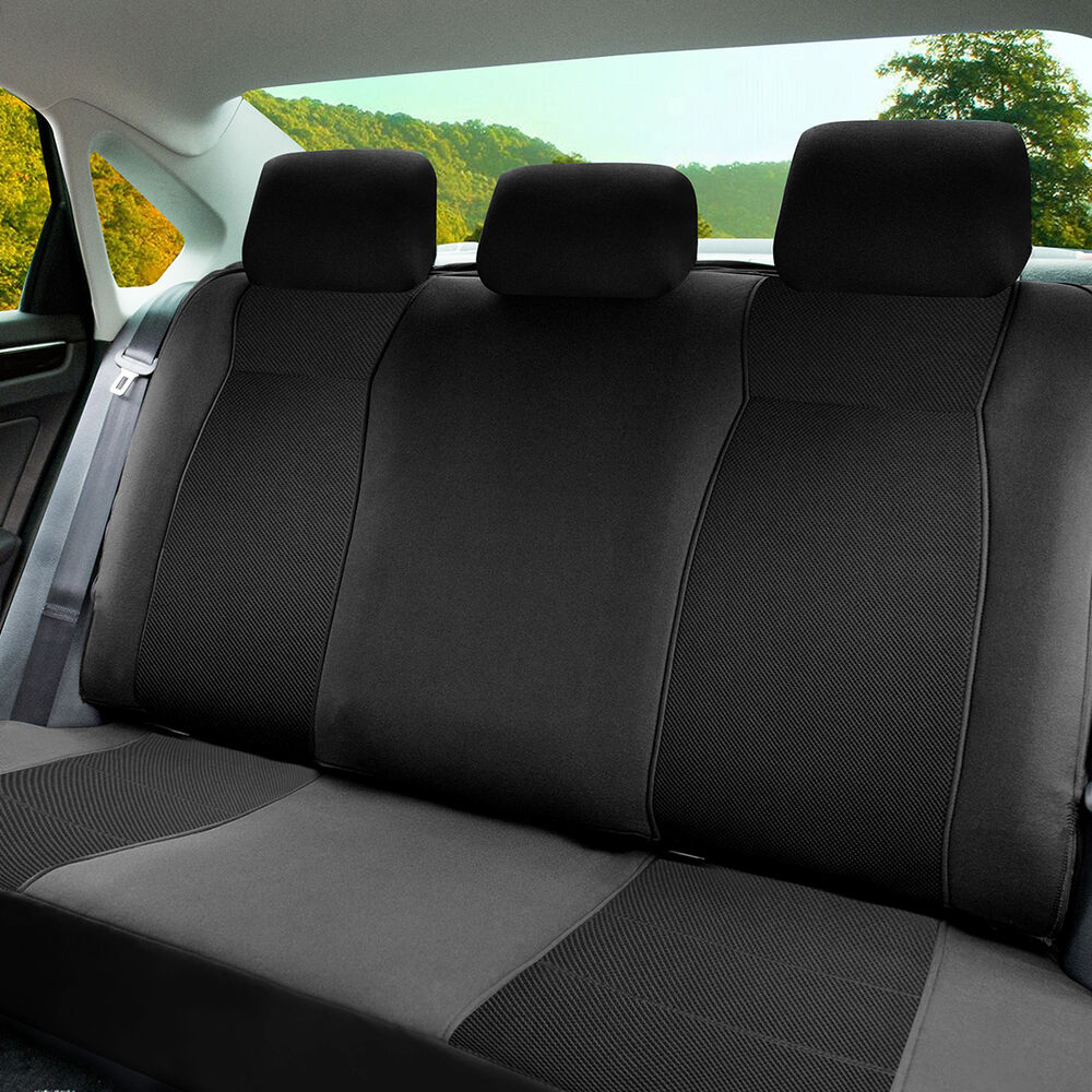 SCA Jacquard Seat Covers Black Adjustable Headrests Rear Bench ...