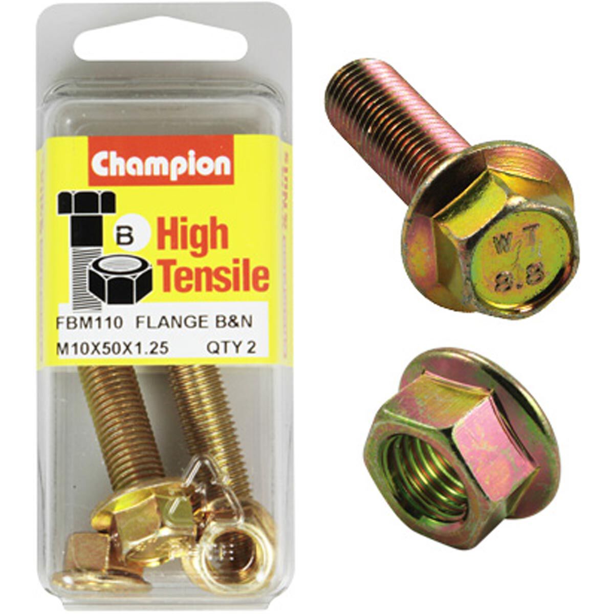 Champion Flange Bolts - Metric, 10 X 50 X 1.25 | Supercheap Auto