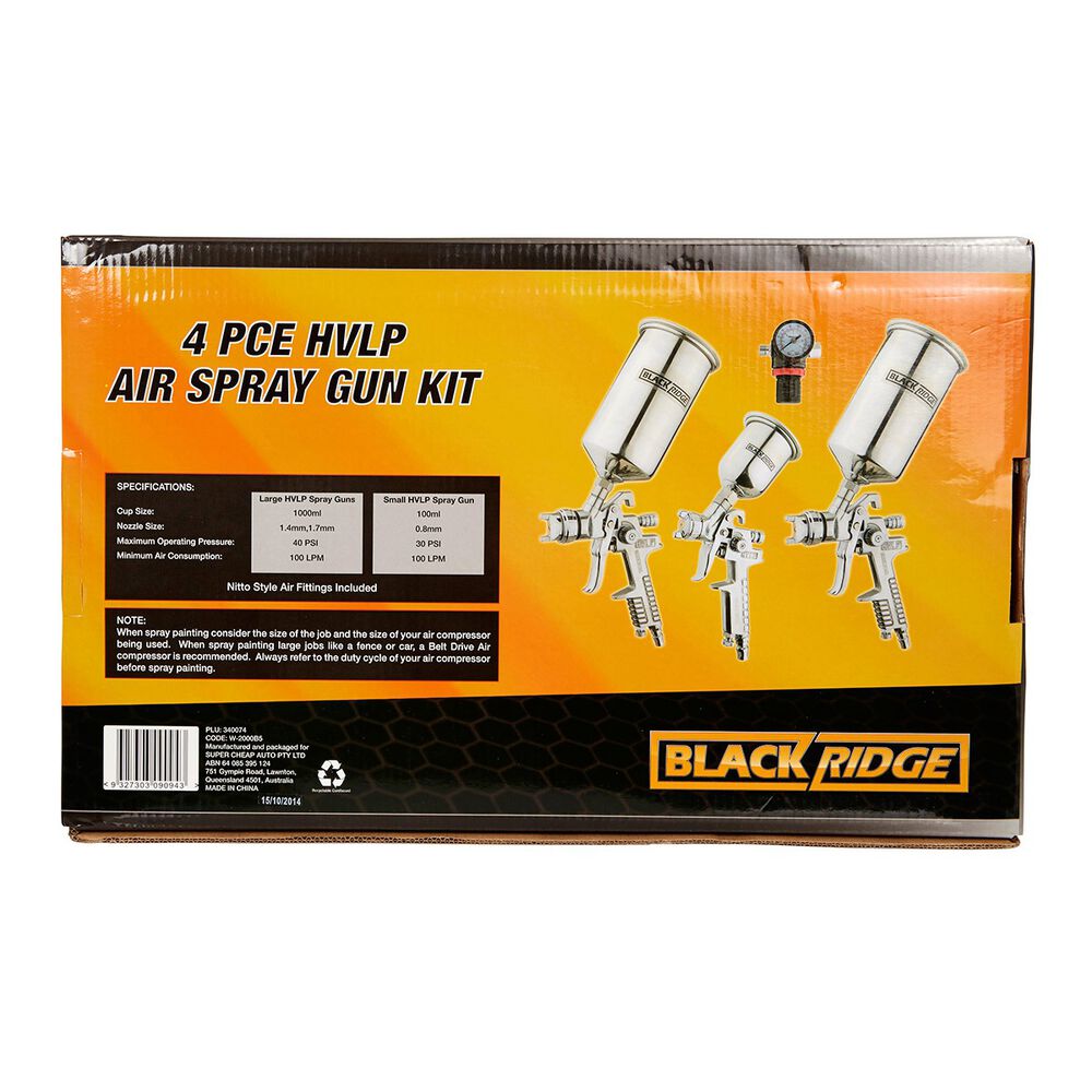 Blackridge Air Spray Gun Kit HVLP 4 Piece | Supercheap Auto