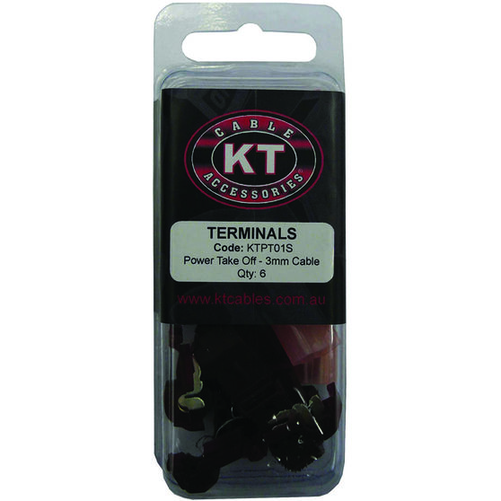 KT Cable Power Take Off Connector - 3mm Red, 6 Pack | Supercheap Auto