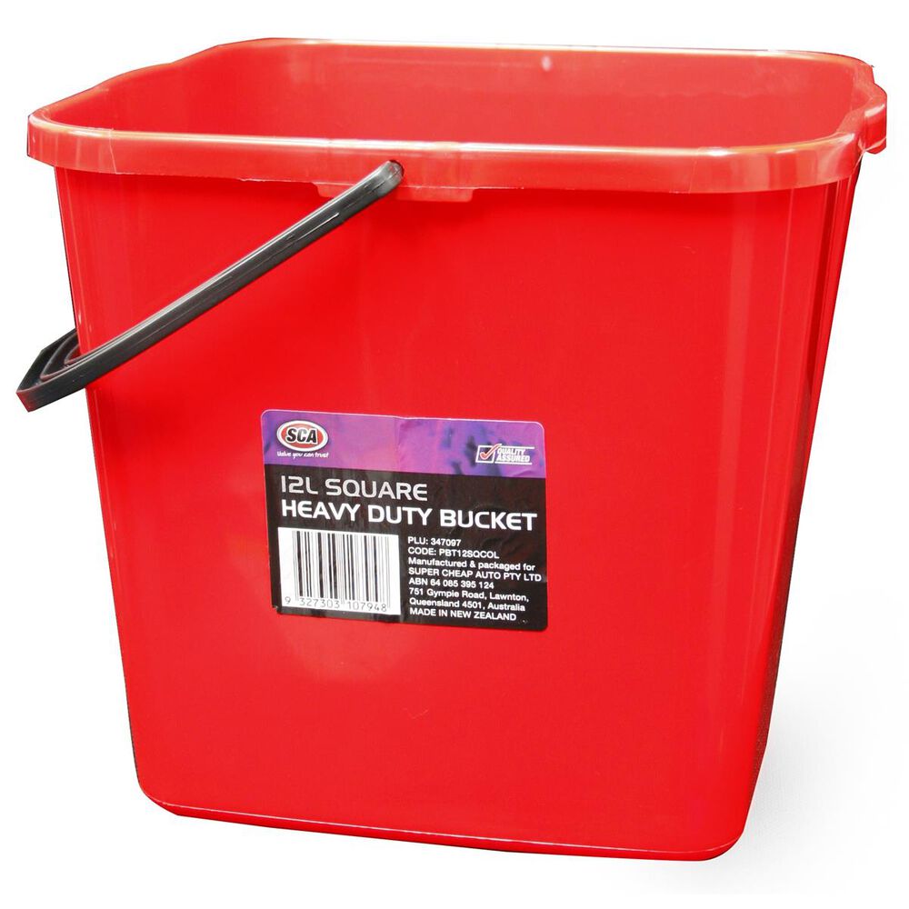 SCA Heavy Duty Square Bucket 12 Litre | Supercheap Auto