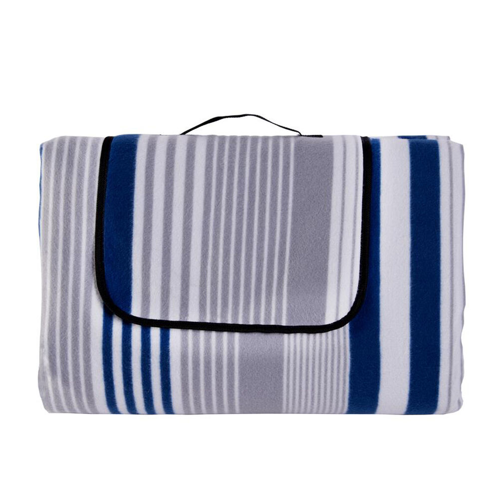 Cabin Crew Striped Picnic Rug - Blue/Grey, 3m x 3m | Supercheap Auto