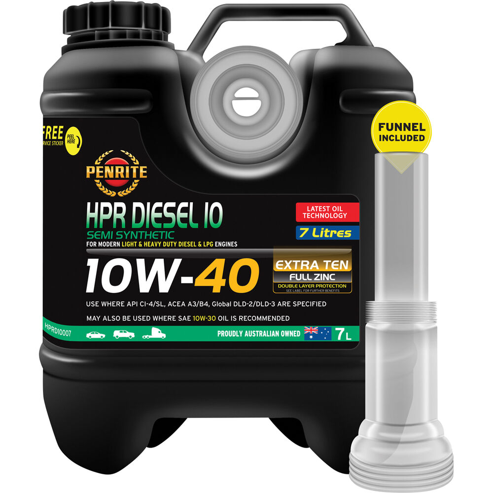 Penrite HPR Diesel 10 Engine Oil - 10W-40, 7 Litre | Supercheap Auto