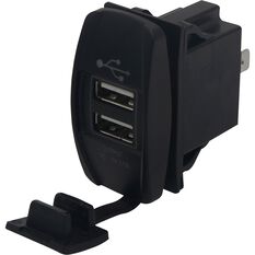 Panel Mount - Socket, Dual USB | Supercheap Auto