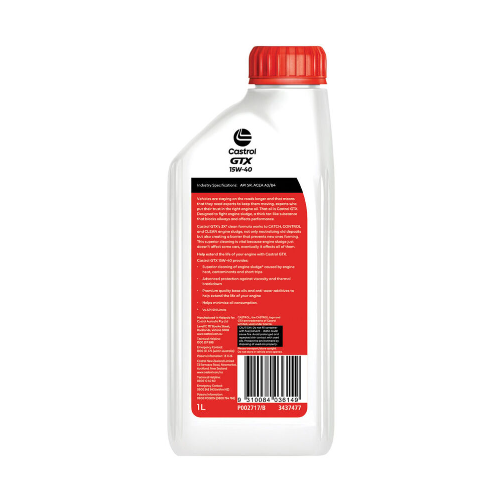 Castrol GTX Ultra Clean Engine Oil - 15W-40, 1 Litre | Supercheap Auto