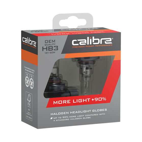 Calibre Plus 90 Headlight Globes - HB3, 12V 60W, CA90HB3 | Supercheap Auto