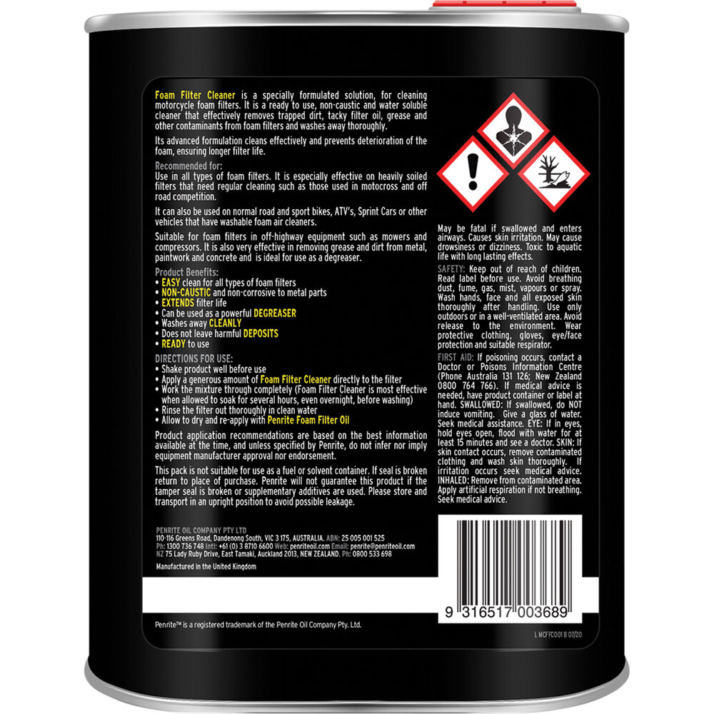 Penrite Foam Filter Cleaner - 1 Litre | Supercheap Auto