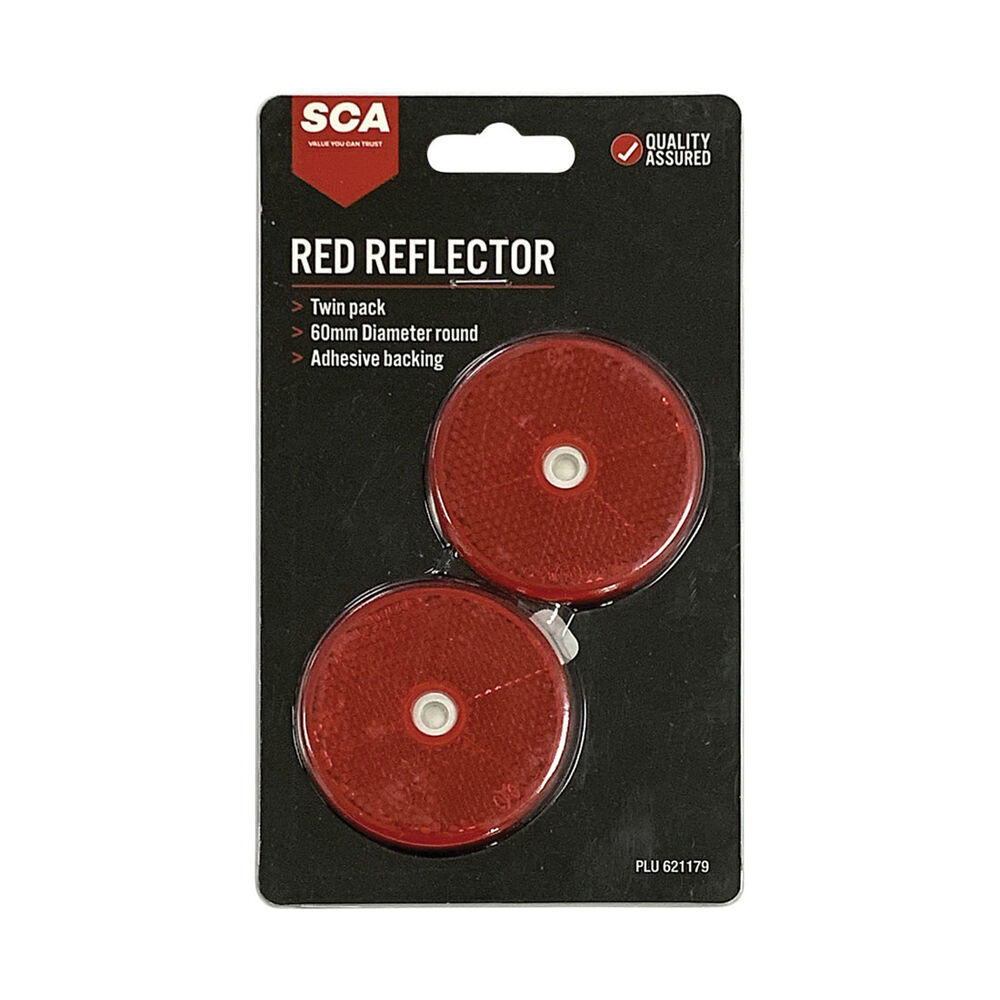 SCA Reflector Twin Pack Round Red 60mm | Supercheap Auto