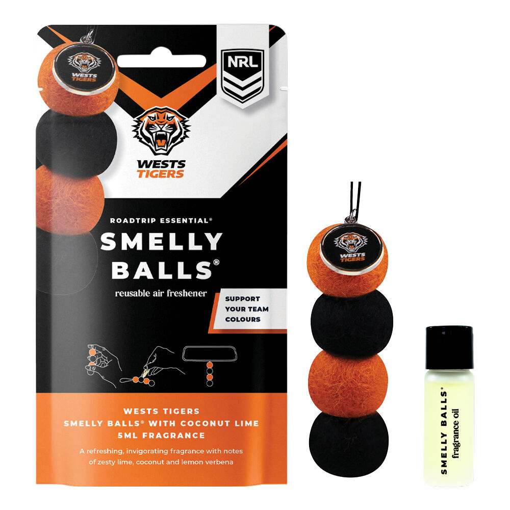 Smelly Balls Air Freshener Set Wests Tigers Coconut Lime 5ml ...