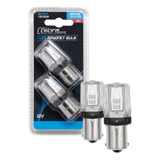 Calibre Automotive Globes - LED Red Bayonet 12V, P21/5W, BAY15D ...