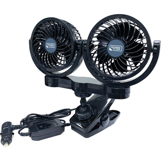 Ridge Ryder Twin Head Fan 12V | Supercheap Auto