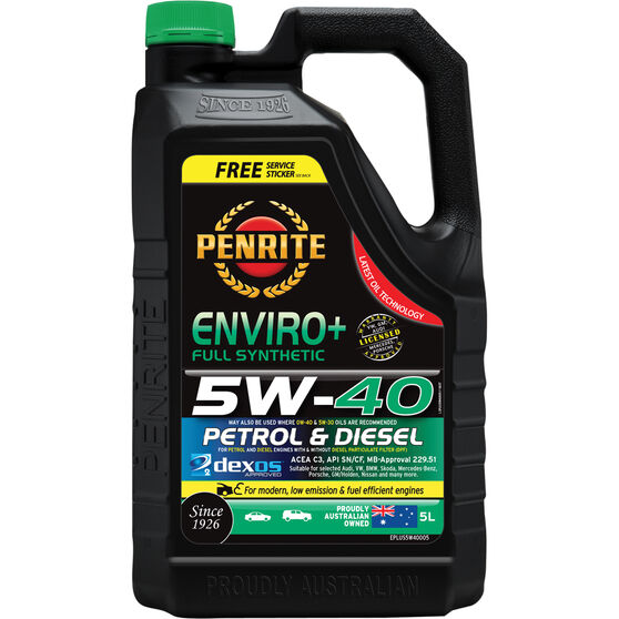 Penrite Enviro+ Engine Oil - 5W-40 5 Litre | Supercheap Auto