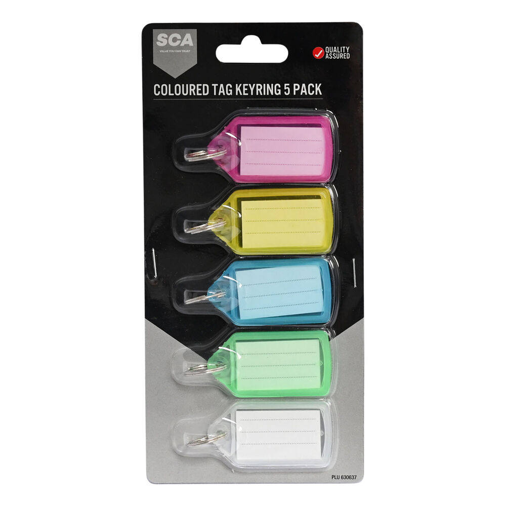 SCA Tag Keyring Set 5 Pack Multi-Coloured | Supercheap Auto