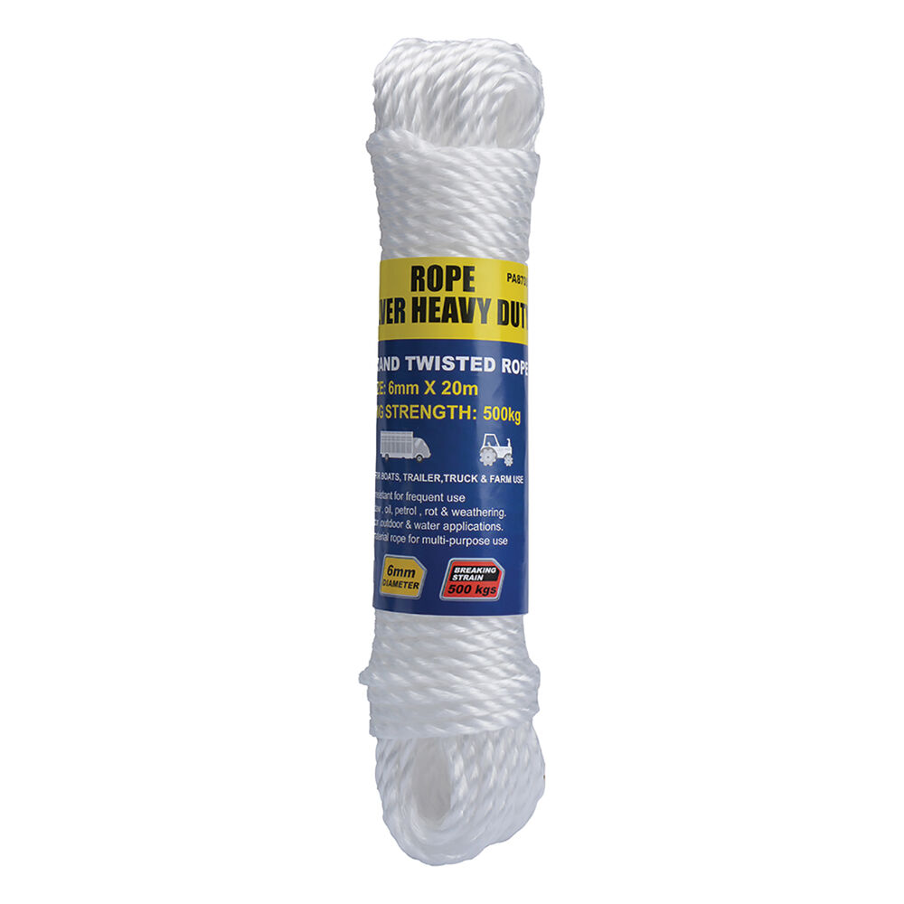 Gripwell Heavy Duty Twisted Silver Rope 6mm x 20m | Supercheap Auto