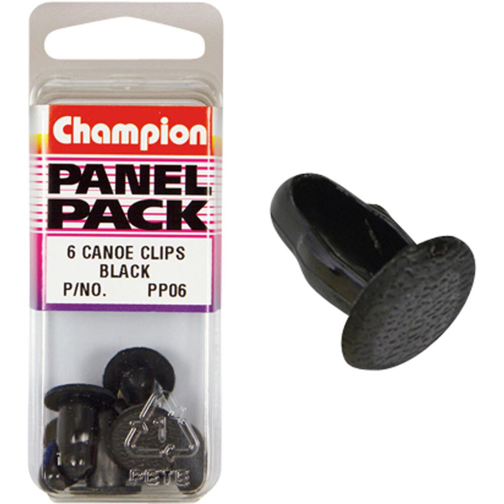 Champion Canoe Clips - PP06, Black, Panel Pack | Supercheap Auto