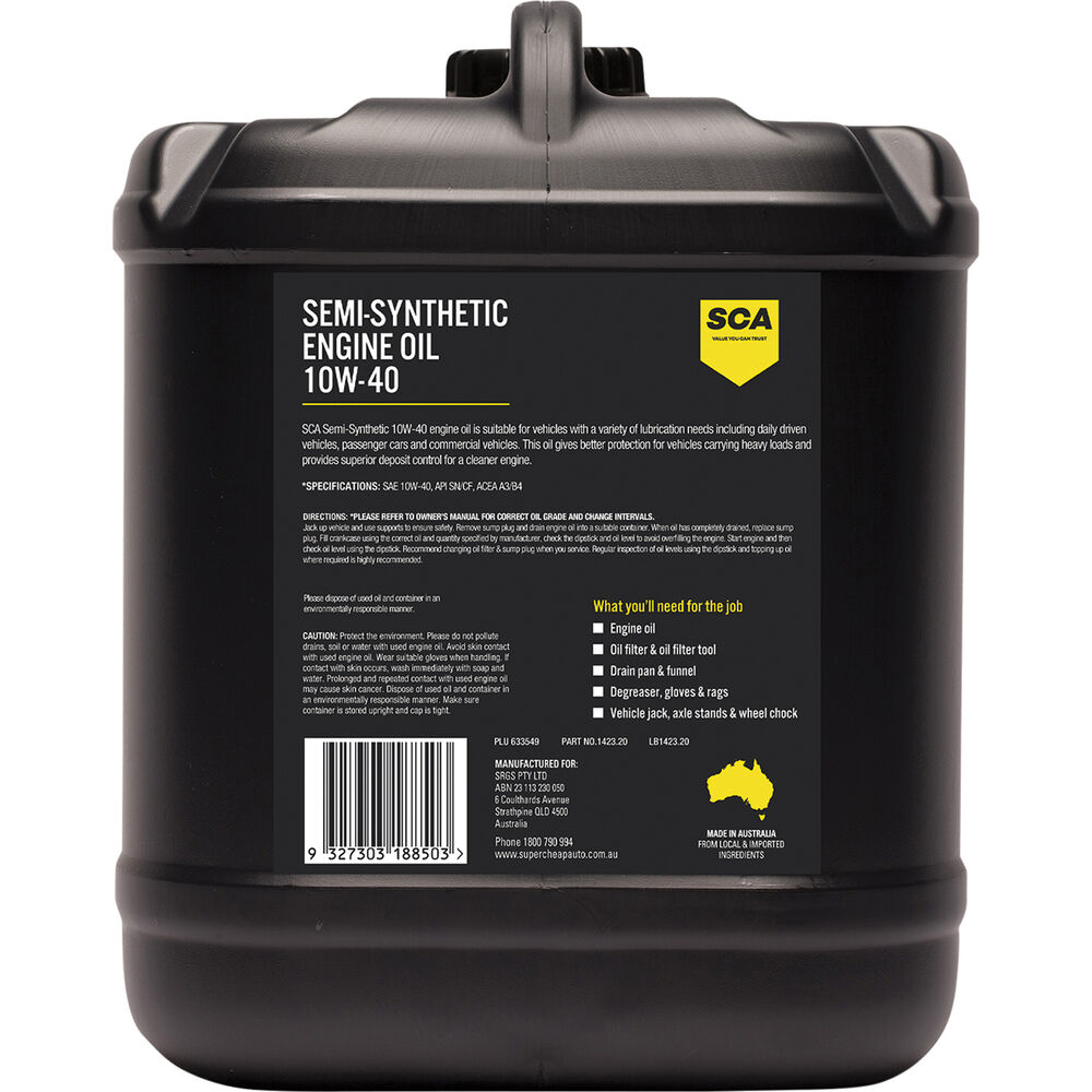SCA Semi Synthetic Engine Oil 10W-40 20 Litre | Supercheap Auto