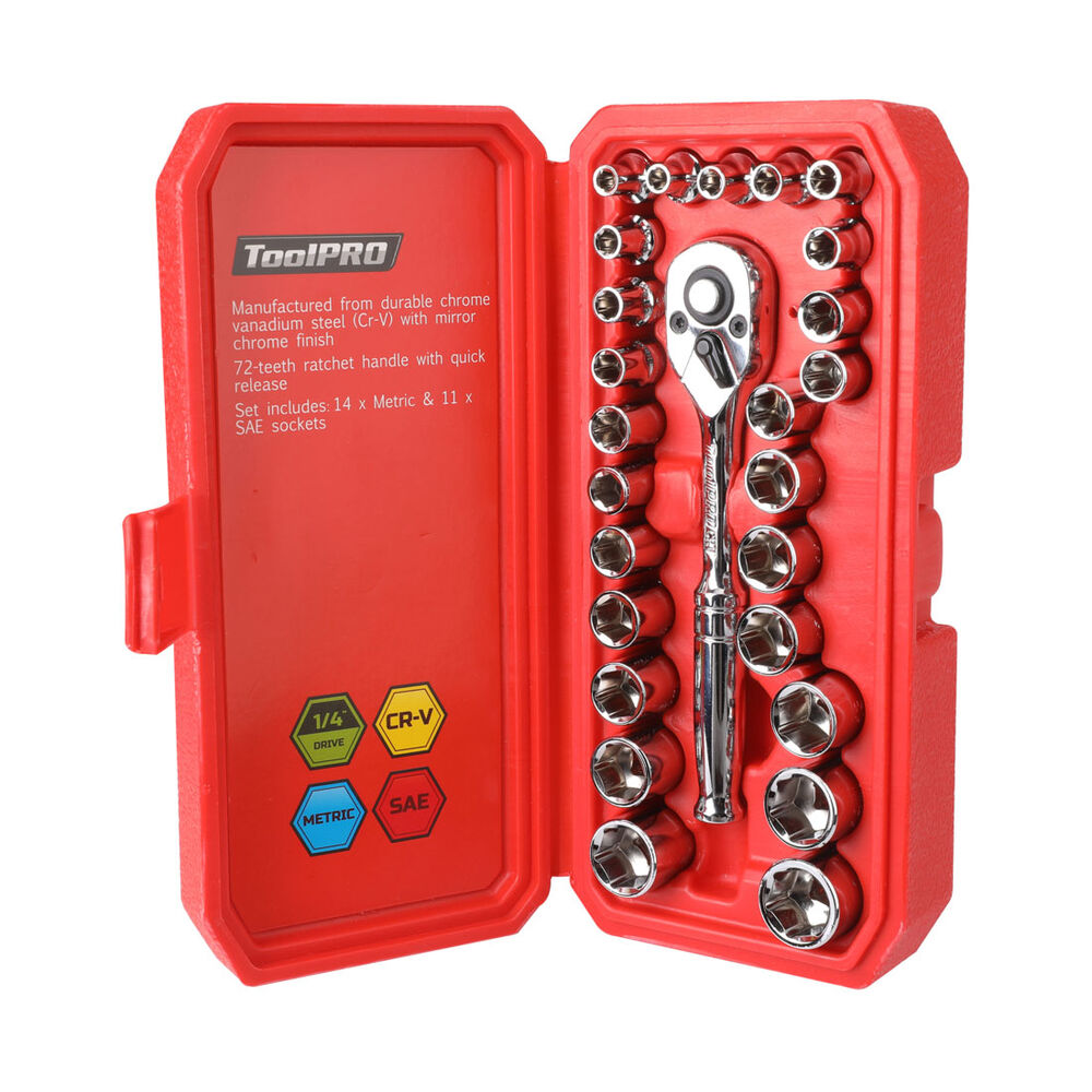 ToolPRO Socket Set 1/4" Drive 26 Piece | Supercheap Auto