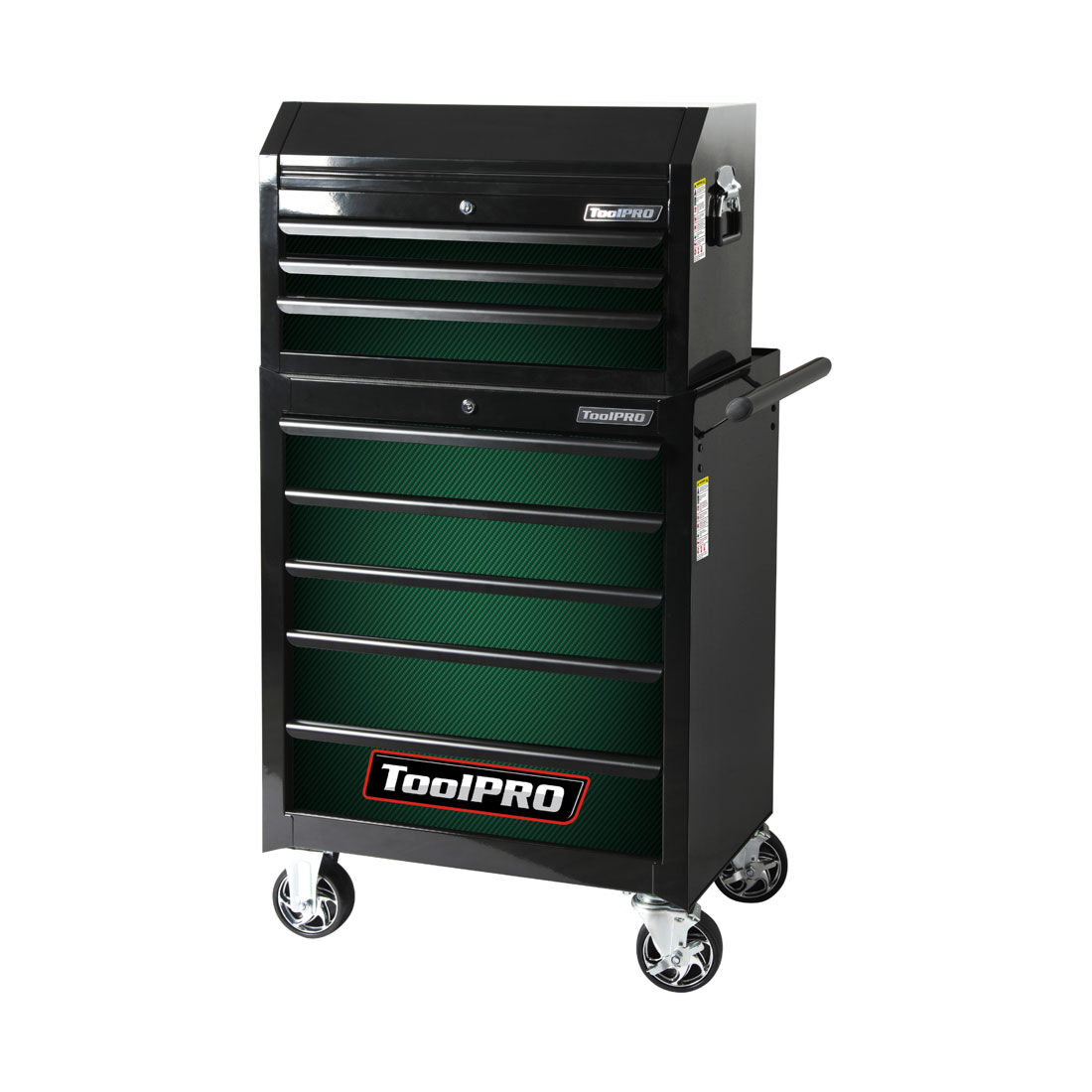 ToolPRO Tool Cabinet Magnet Fascia Set Green Carbon Fibre Suits 26 Chest 27 Cabinet Supercheap Auto