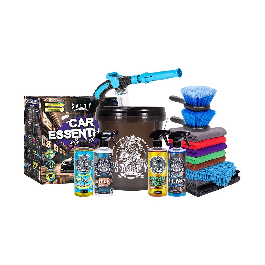 Salty Captain Car Essentials Bucket Detailing Kit | Supercheap Auto