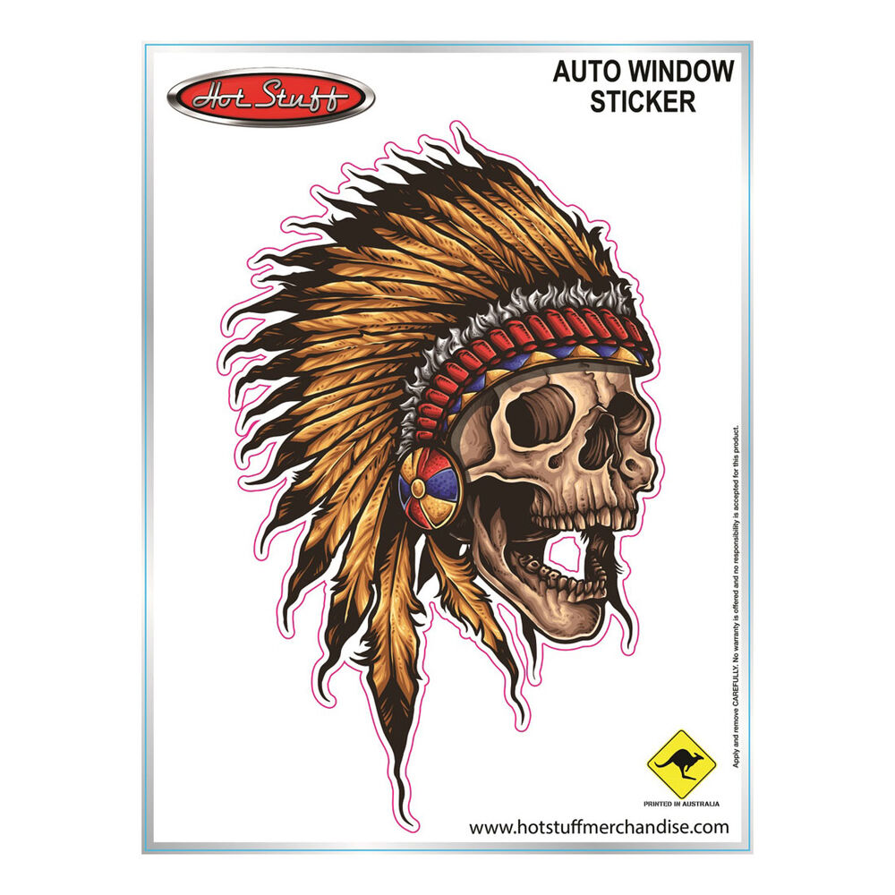 Hot Stuff Sticker Native Skull Feathers | Supercheap Auto