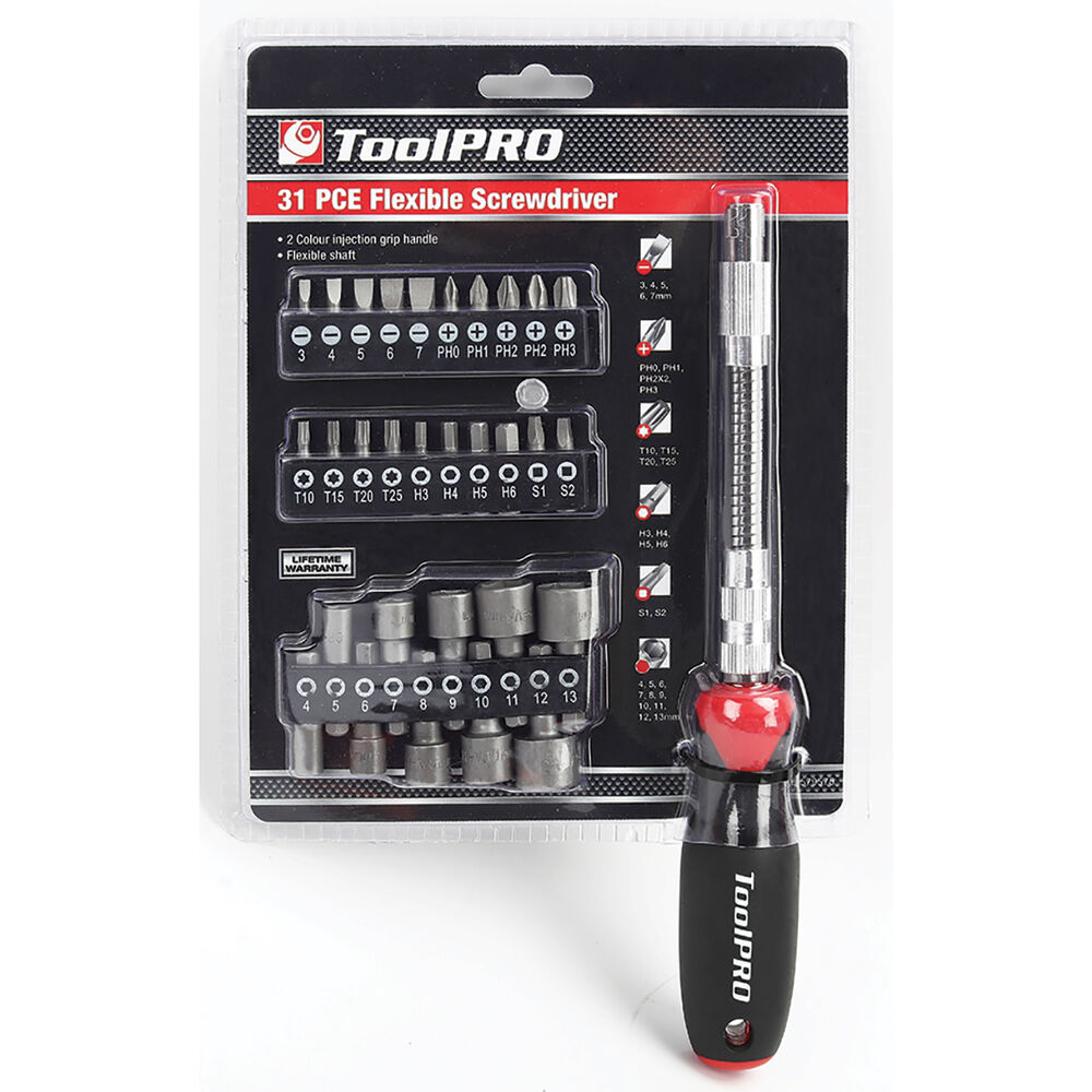 ToolPRO Screwdriver Bit Set - Flexible, 31 Piece | Supercheap Auto