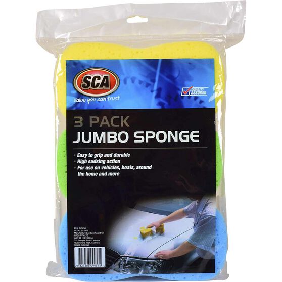 SCA Coloured Jumbo Sponge 3 Pack | Supercheap Auto